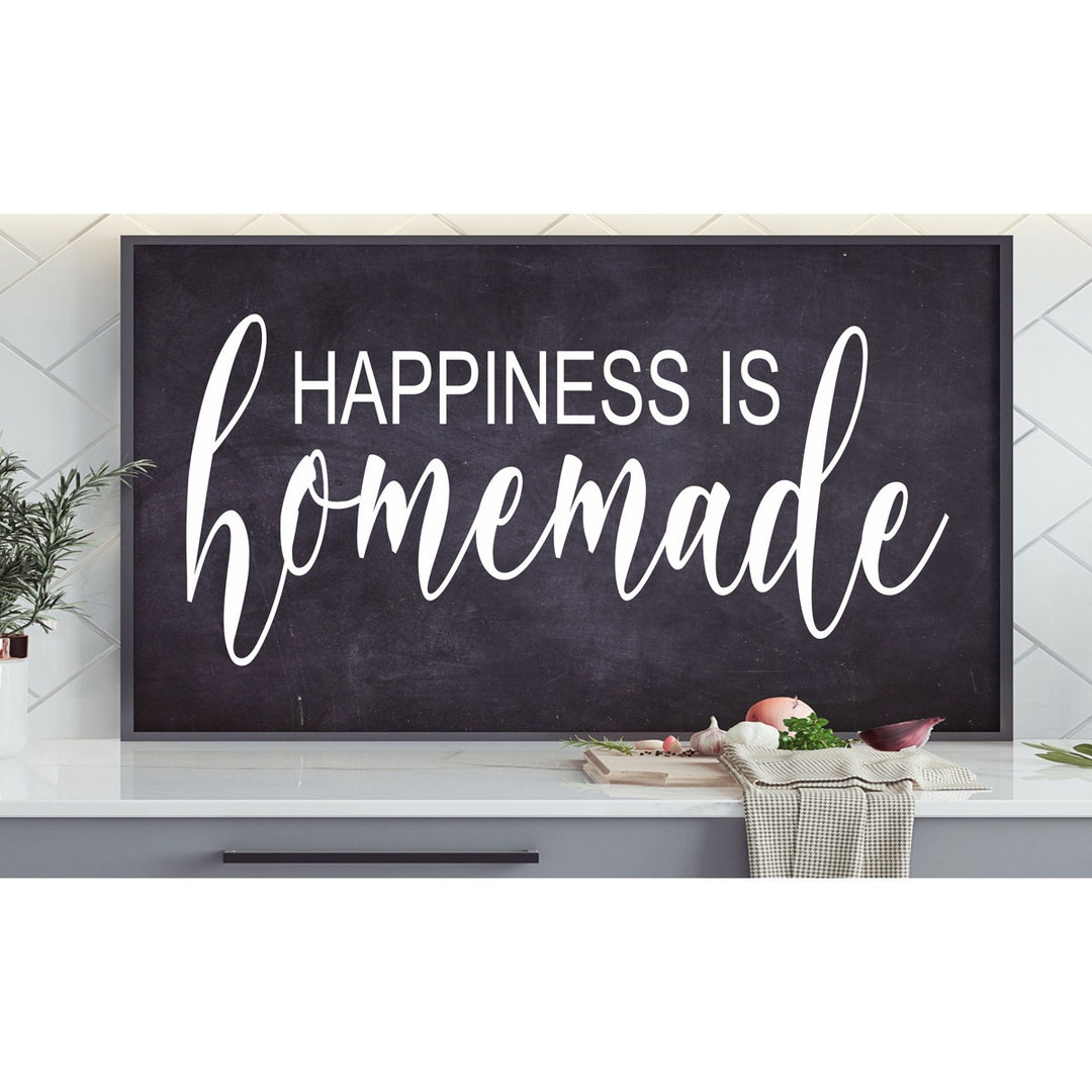 Happiness is Homemade, Happiness Stencil, Paint Farmhouse Kitchen Sign ...