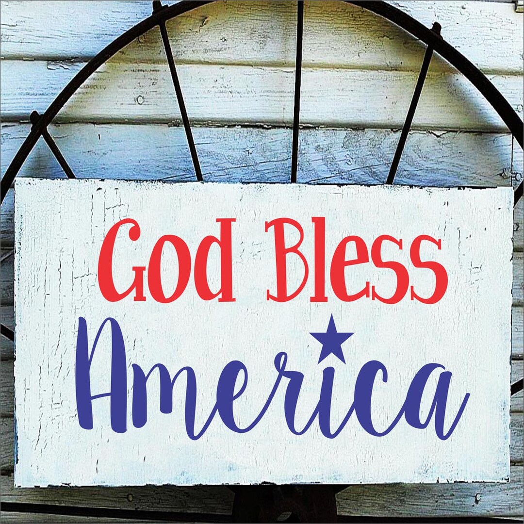 GOD Bless America Stencil - USA Flag - Patriotic - Paint America Signs ...