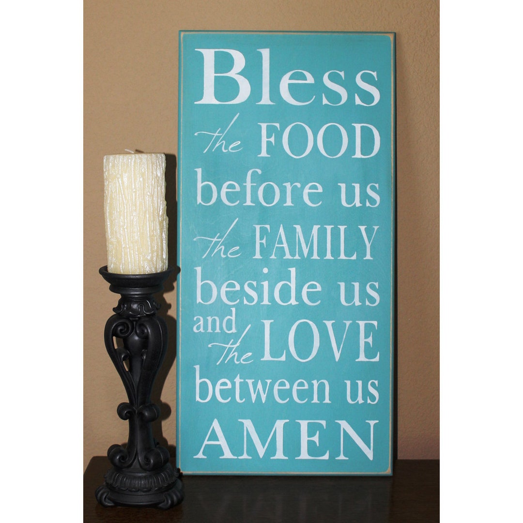 Bless the Food Sign Stencil - Christian Signs Stencil - Blessing Sign ...