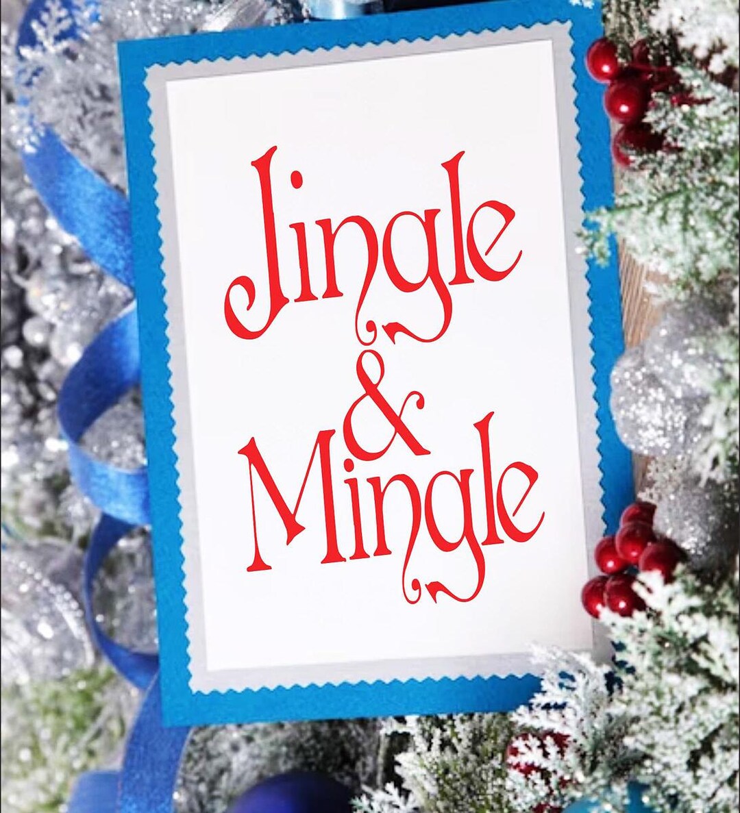 Jingle & Mingle Christmas Sign Stencil, Paint Christmas Signs ...