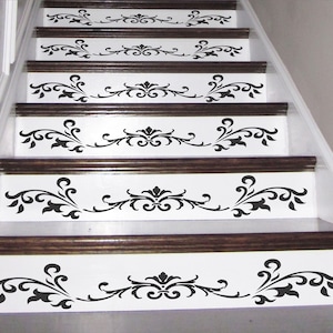 Stair Riser Stencil - Mon Chateau Staircase Stencil - Painting Stairs ...