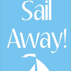 Let's SAIL Away Sailboat Stencil Lake BEACH Stencil Beach Pillows Paint ...
