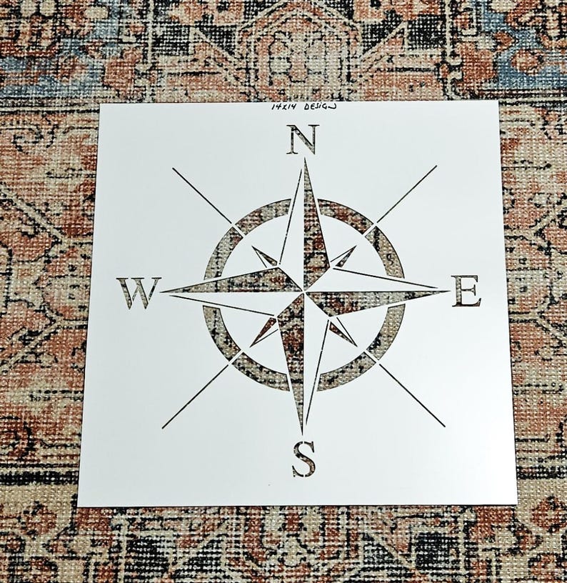 Rose Compass Stencil | Compass Stencil for Signs, Walls, Floors, Tile ...