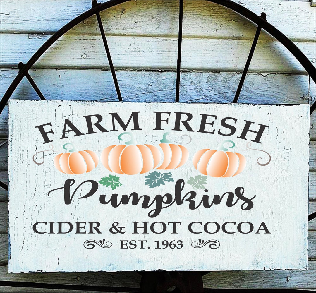 Farm Fresh Pumpkins Sign Stencil, Pumpkin Stencil, Farmhouse Wall Decor ...