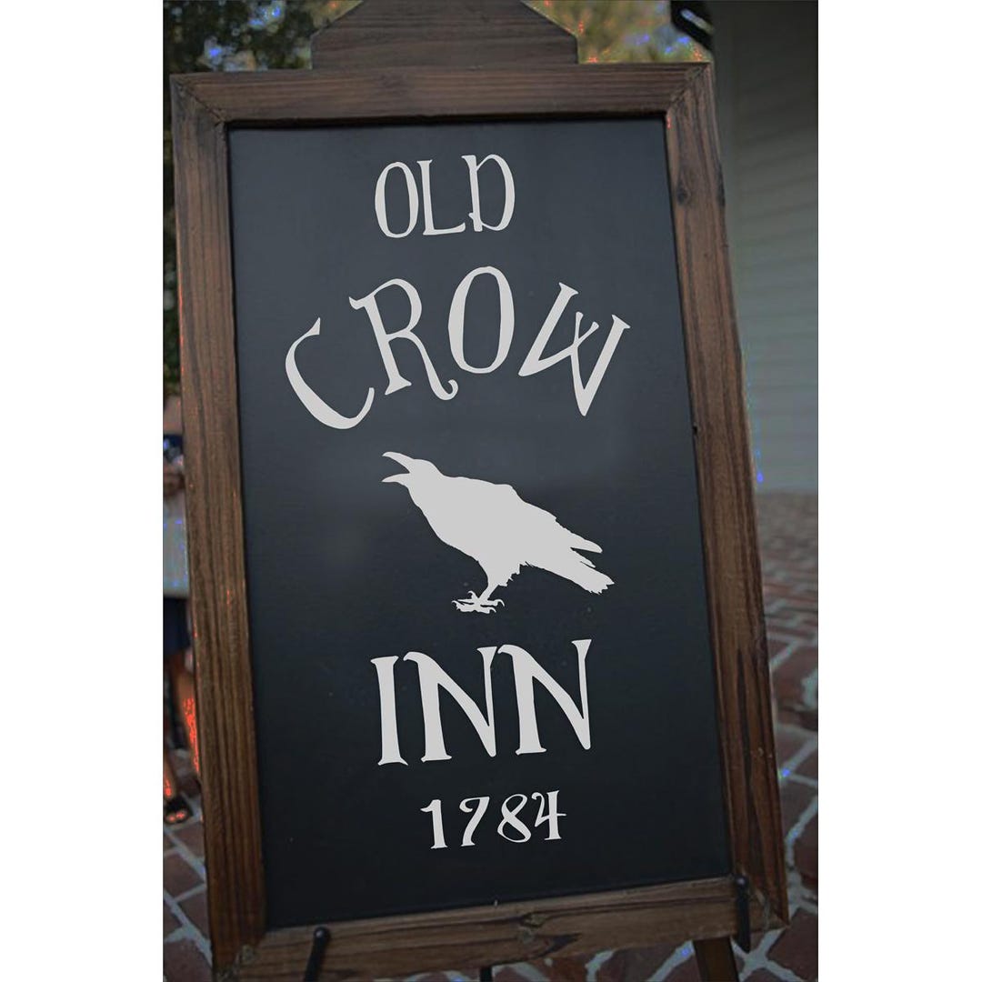 Tavern Sign Stencil, Colonial Sign Stencil, Crow Stencil, Paint Bar ...