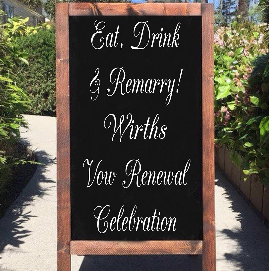 Eat Drink & Remarry Stencil Vow Renewal Stencils Custom Reception ...