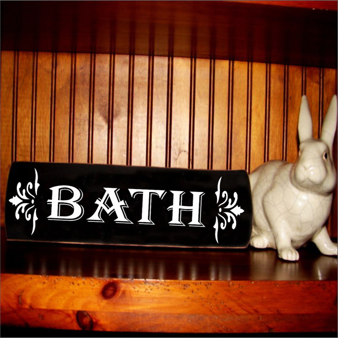 BATH Sign Stencil, Farmhouse Bathroom, Vertical or Horizontal ...