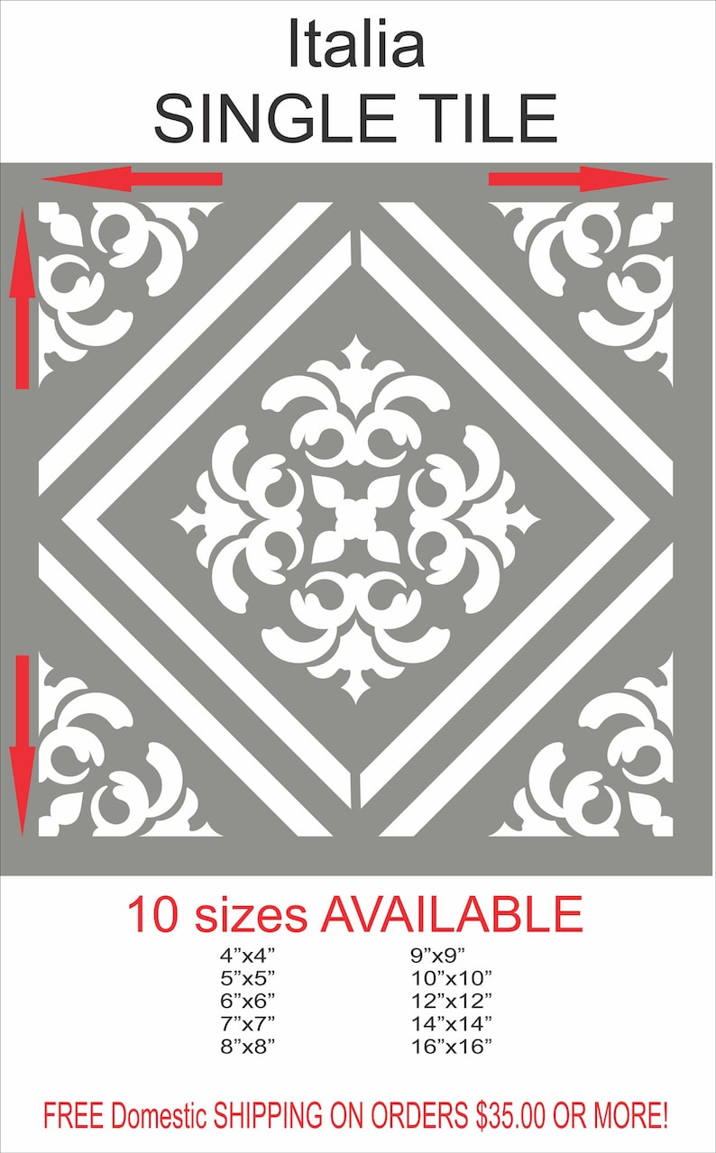 Italia Tile Stencil Reusable Stencil 14 Sizes Available - Etsy