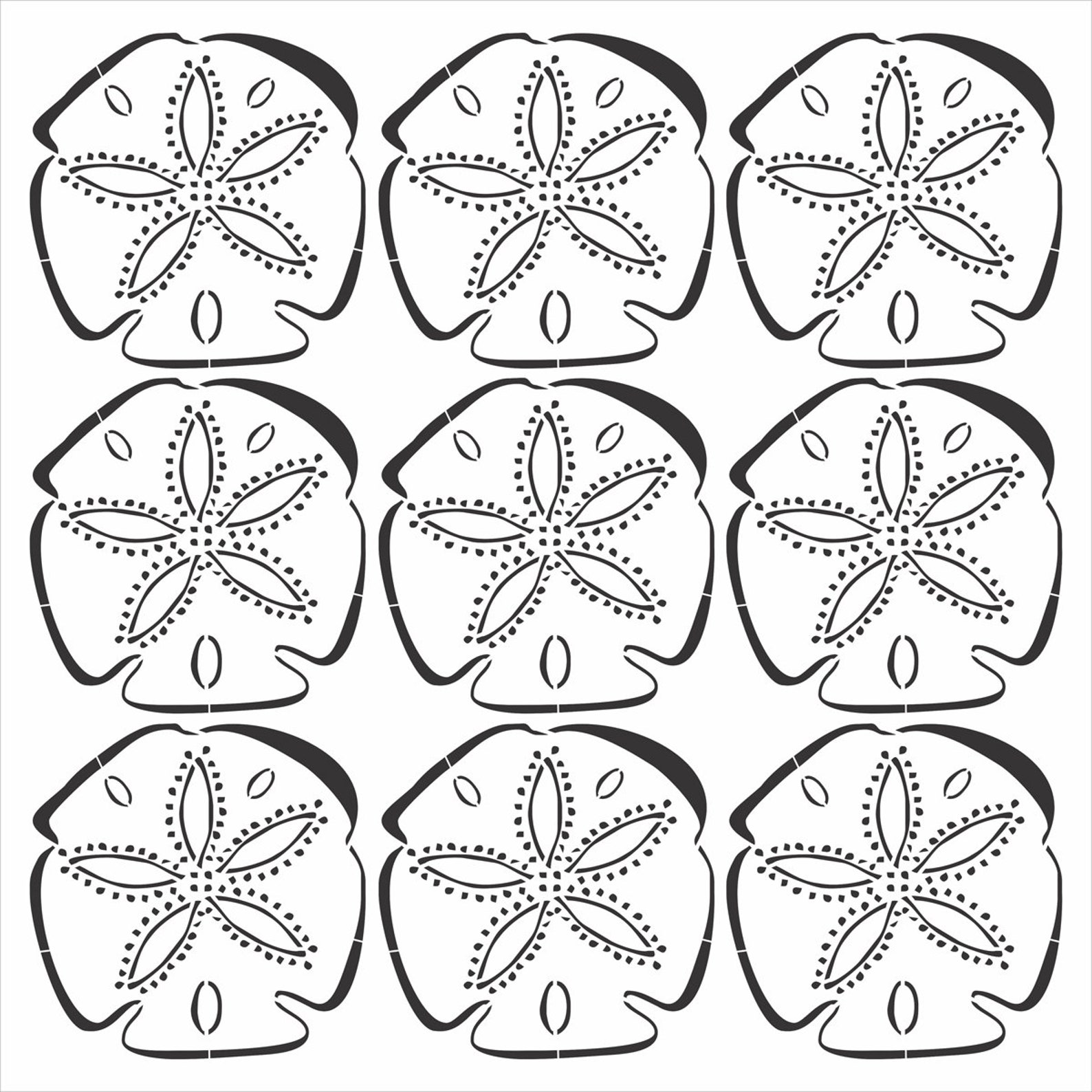 Sand Dollar Summer Tile Stencil Reusable Stencil 15 sizes | Etsy