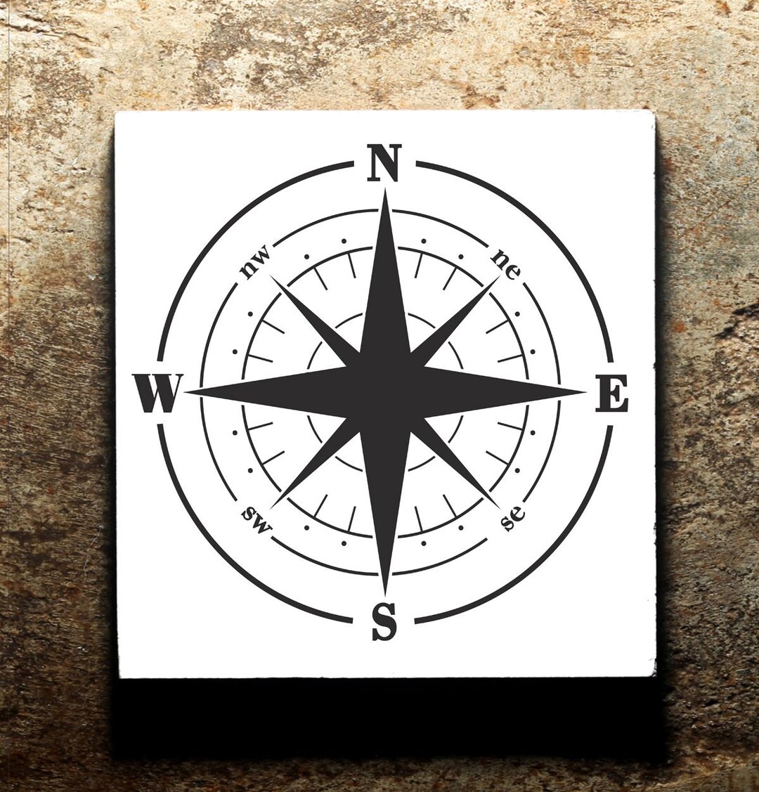 Compass Stencil - Rose Compass - Beach Stencils - Lake Stencils - Compass - Create Compass Signs ...