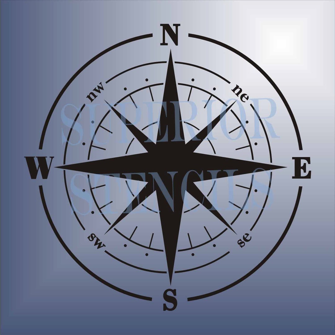 Compass Stencil Beach Stencils Lake Stencils Create Compass Signs ...