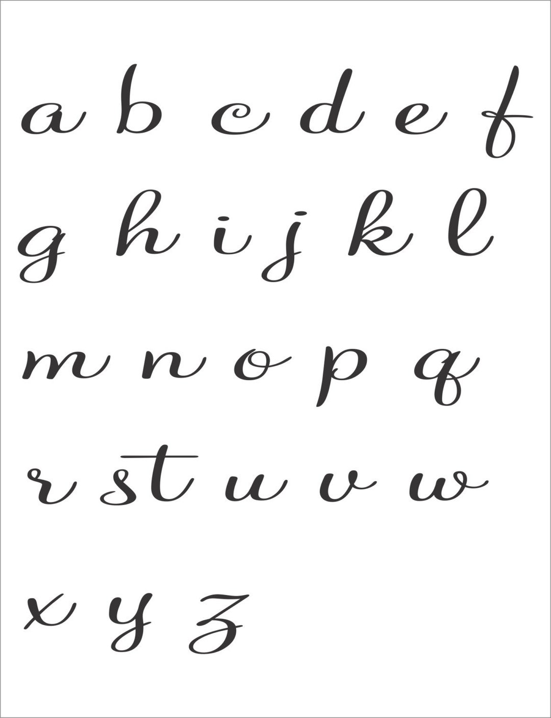 Alphabet Stencil - Alphabet Letters - Script Letters - Custom Alphabet ...
