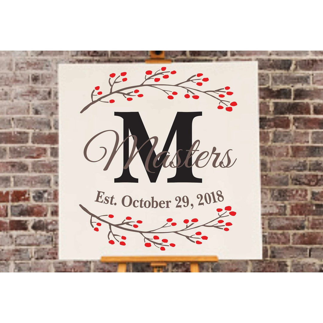 Monogram Sign Stencil - Custom Family Sign - Monogram - Family Name ...