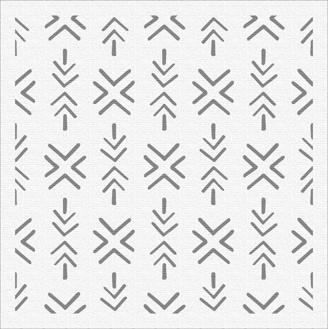 Mud Cloth Stencil - Mud Cloth Wallpaper - Tile Stencil - Stair Riser ...