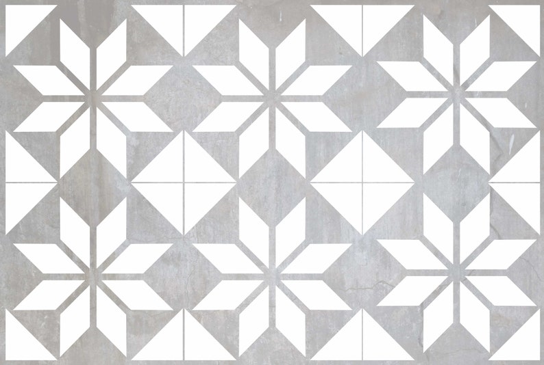 Starburst Tile Stencil Reusable Stencil 14 Sizes Single - Etsy