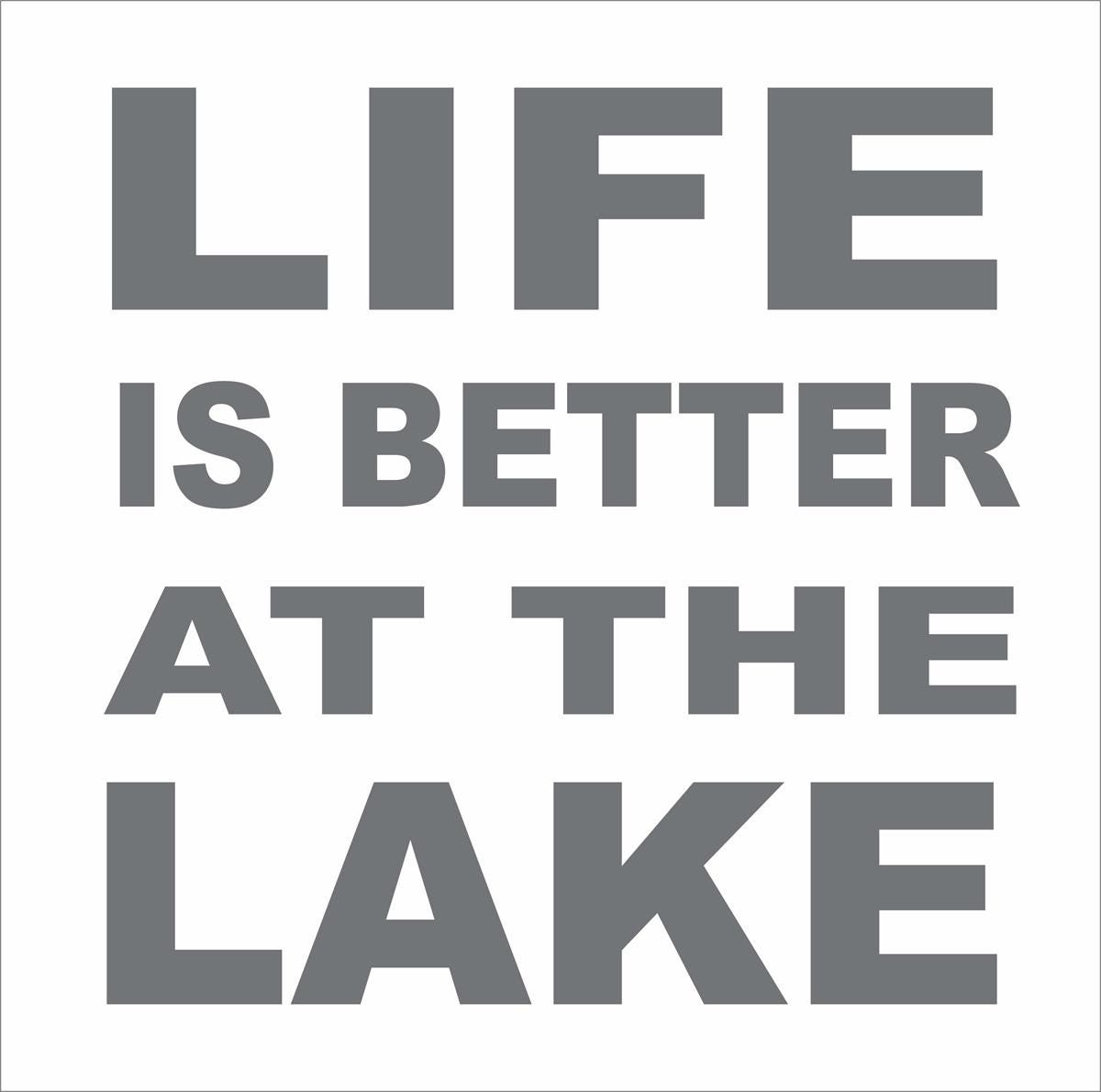 LIFE is Better at the LAKE Stencil - Lake Stencil - Beach Stencil ...