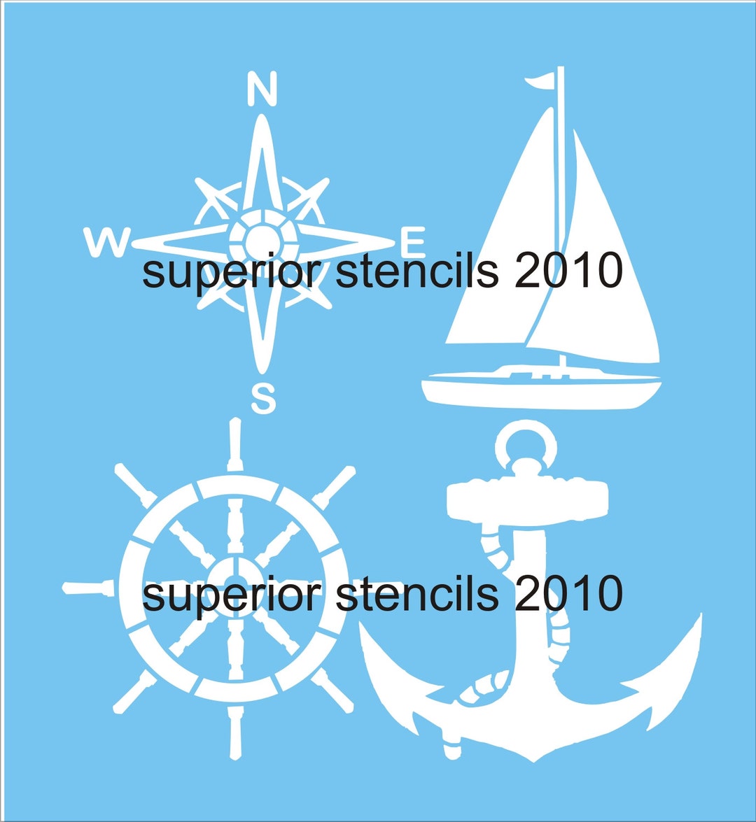 Anchor Stencil Compass Stencil Sail Boat Stencil Ships - Etsy