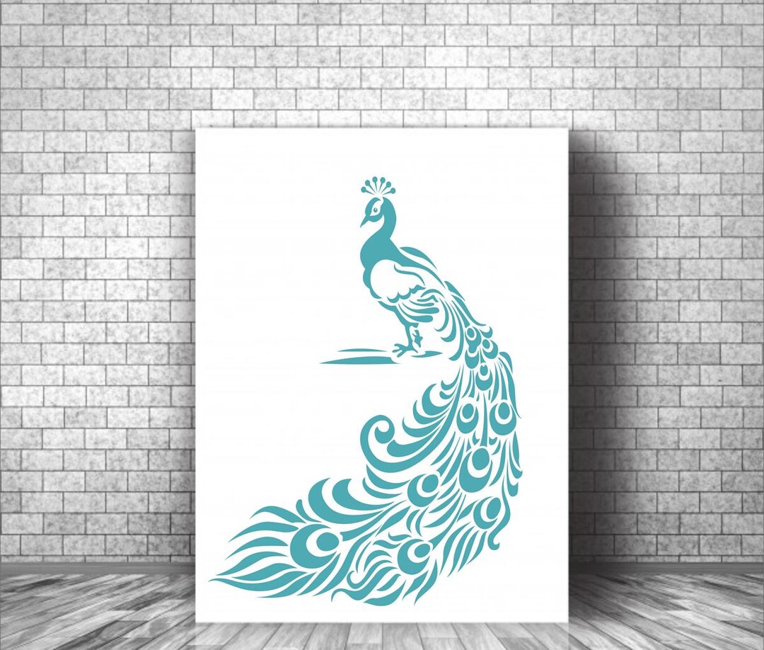 Peacock Stencil | Reusable Exotic Bird Stencil for Painting Signs, Wall ...