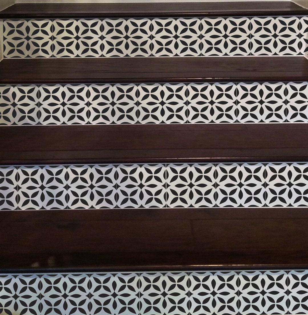 Bye Bye Blues Tile Stencil Stair Risers Stencil Backsplash Stencil Wall ...