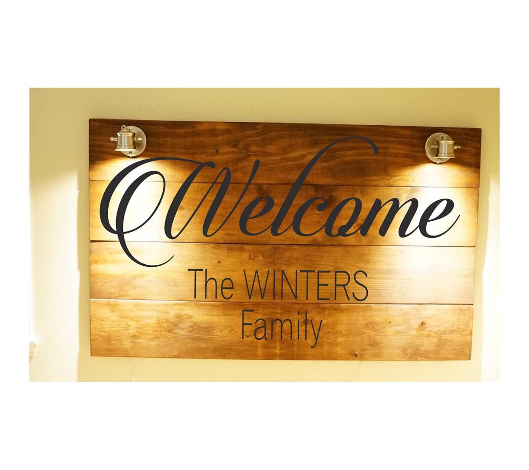 Welcome Family Sign Stencil - Welcome Name Stencil - Welcome Sign ...