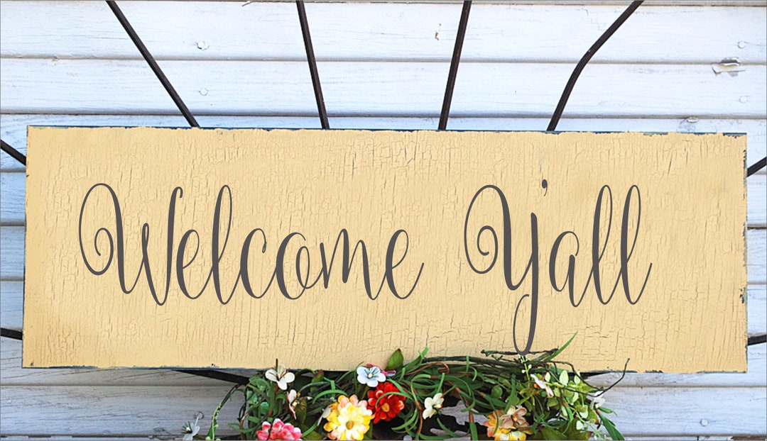 Welcome Y'all Stencil - Southern Porch Stencil - Welcome - Create ...