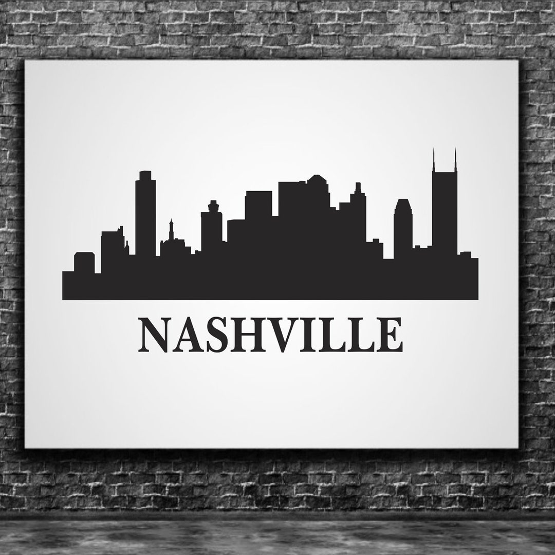 NASHVILLE Skyline Stencil - NASHVILLE - Painting Walls - Custom Skyline ...