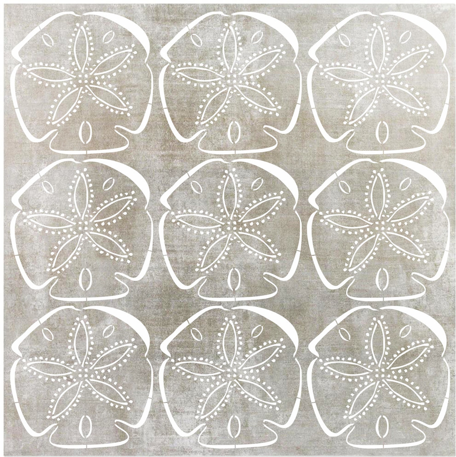 Sand Dollar Summer Tile Stencil Reusable Stencil 15 sizes | Etsy