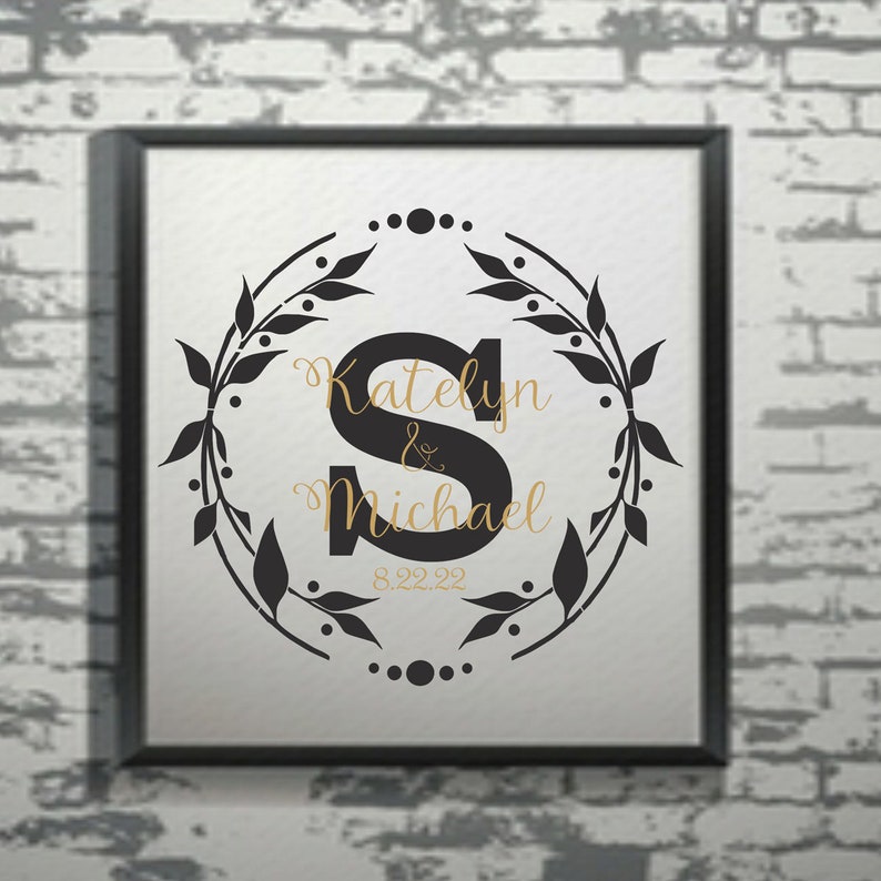 CUSTOM Stencil Custom Wreath With Names & Date Custom Stencil Custom ...