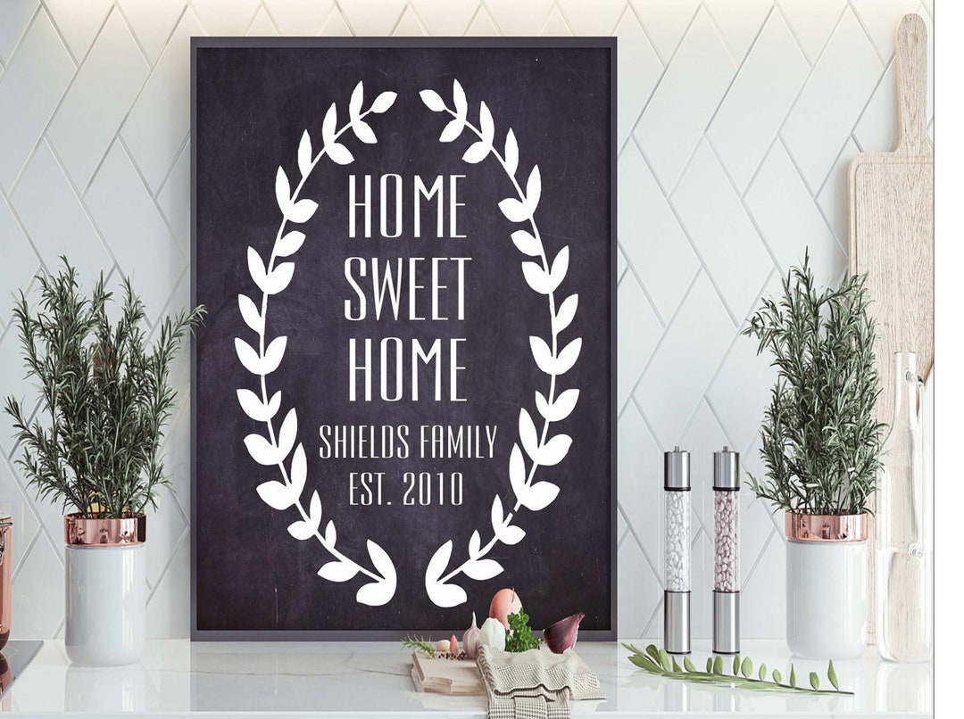 Home Sweet Home Sign Stencils - Custom Family Name Stencil - Paint Name ...