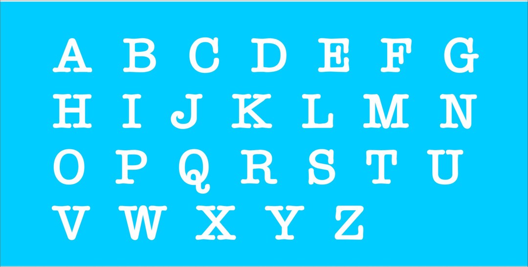 Alphabet Stencil - Alphabet - Typewriter Letters - Typing Letters ...
