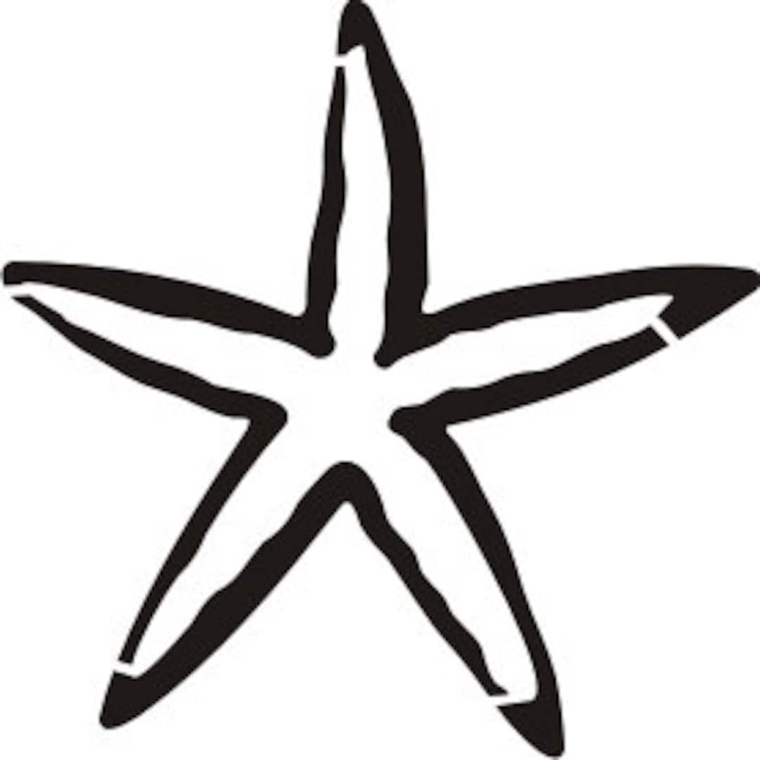 Pencil STARFISH Stencil - REUSABLE STENCIL- 8 Sizes Available- Create ...