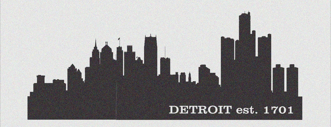 Detroit Skyline Stencil - Detroit - Cityscape Stencil - Detroit Stencil ...