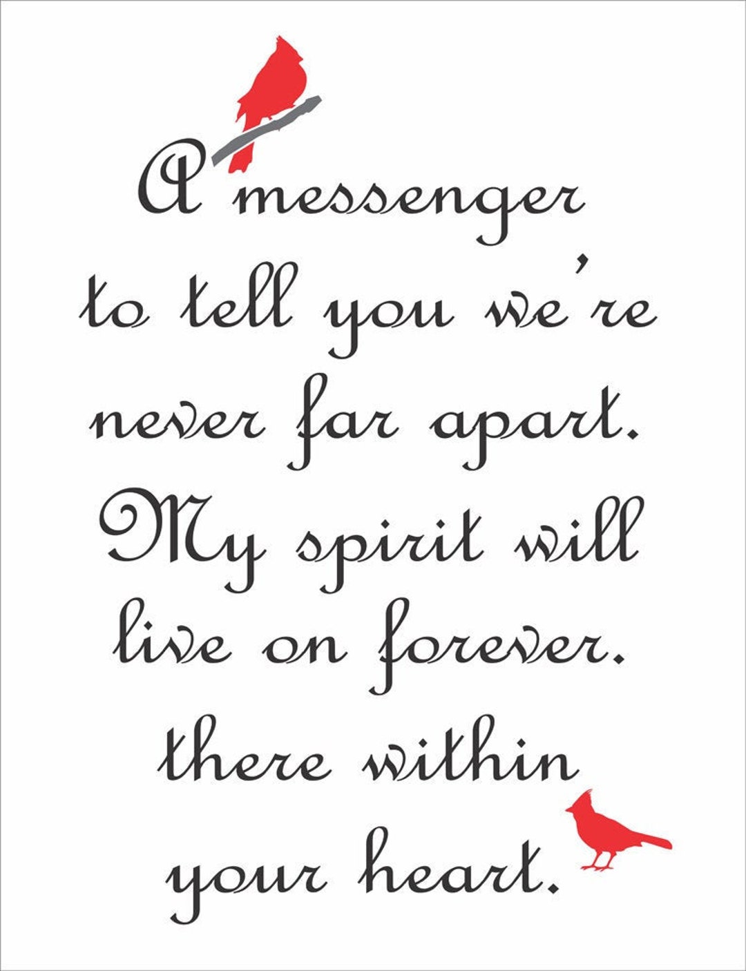 Cardinal Memorial Stencil - Cardinal Stencil - Memorial Stencil ...