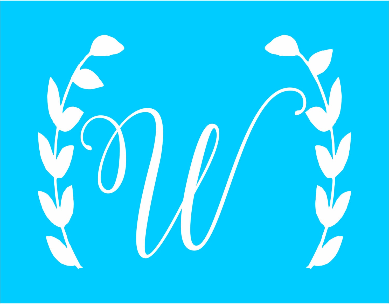 Custom Monogram Stencil Letter With Wreath Custom Stencil - Etsy