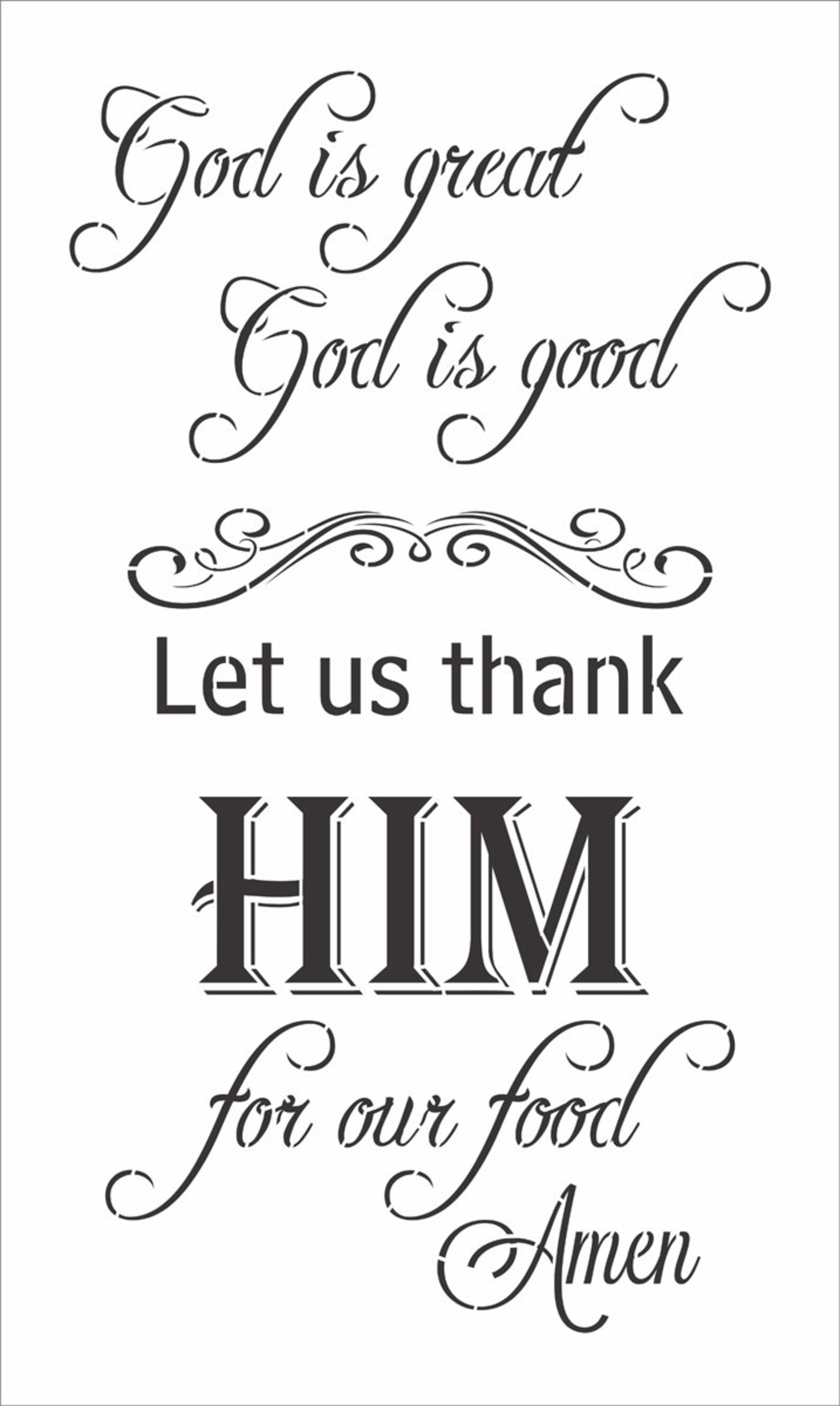 Christian Sign Stencil - God is Great God is Good Sign Stencil - Paint ...