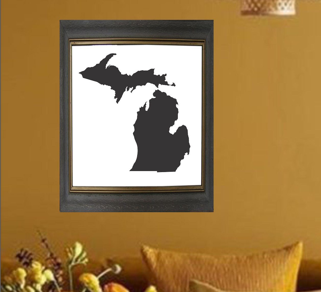 Michigan Stencil, Michigan Silhouette, Michigan Pattern, State Wall ...