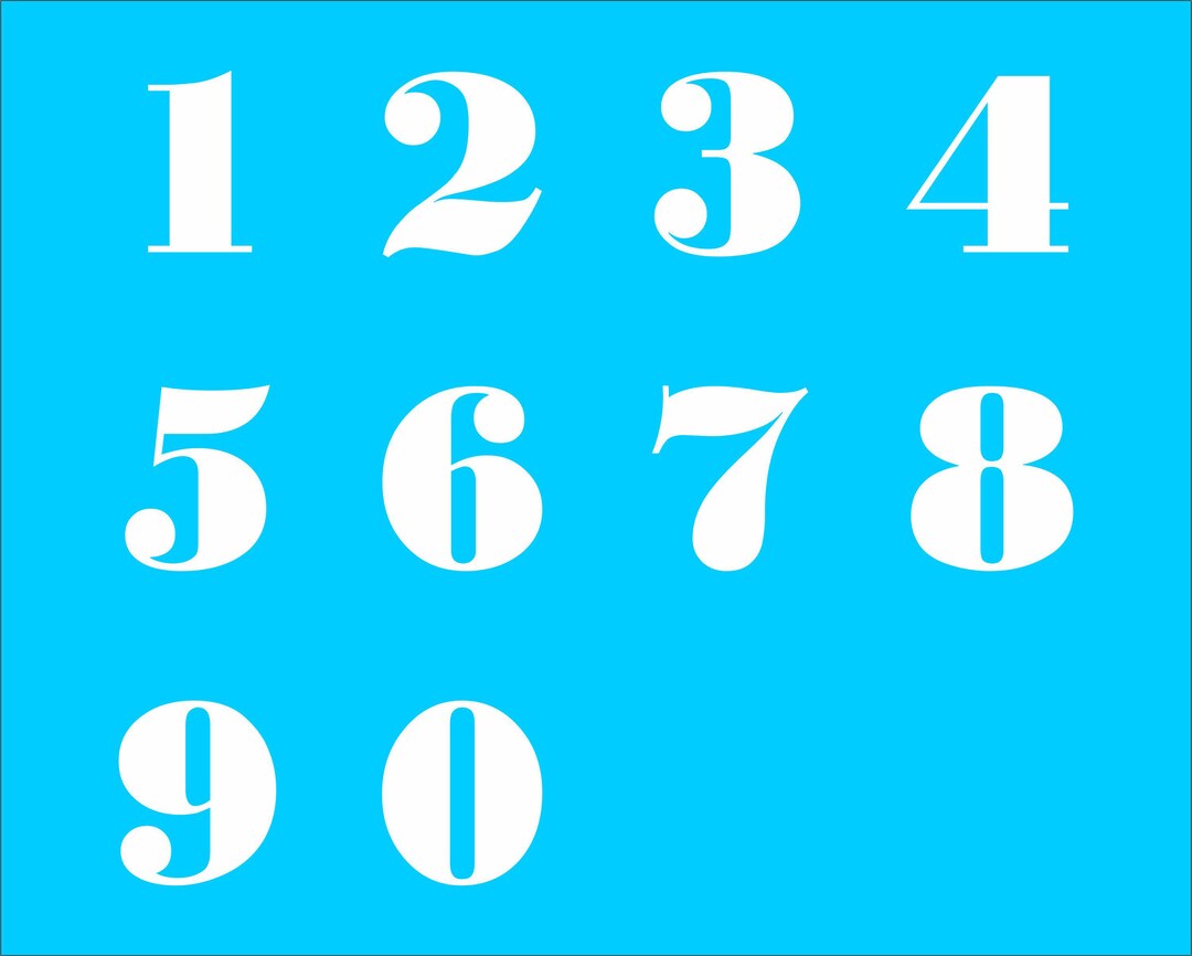 NUMBERS Stencil REUSABLE Stencil Bondi 0-9 in 8 Sizes to - Etsy