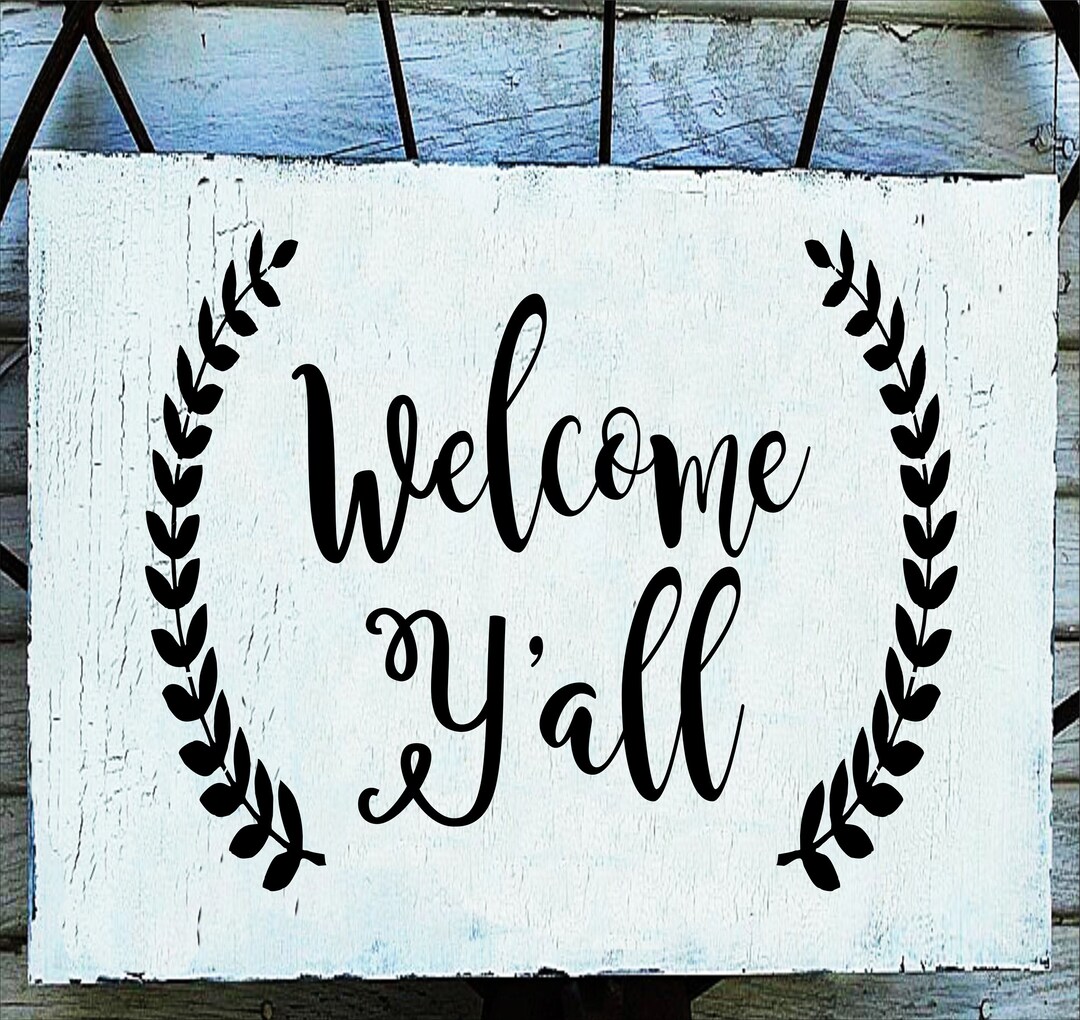 Welcome Y'all Stencil Door Stencils Porch Stencils Southern Stencils ...