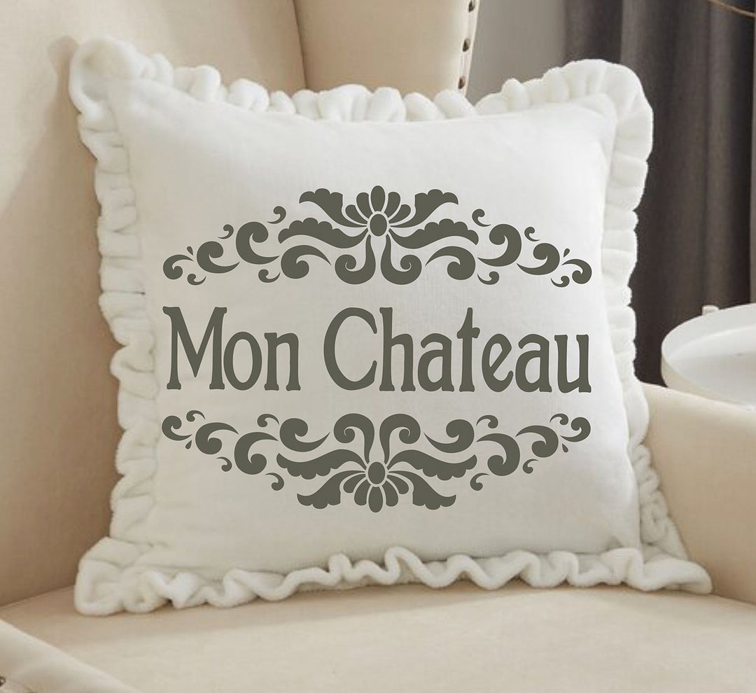 Mon Chateau Stencil - My HOME - Farmhouse Stencil - French Stencil ...