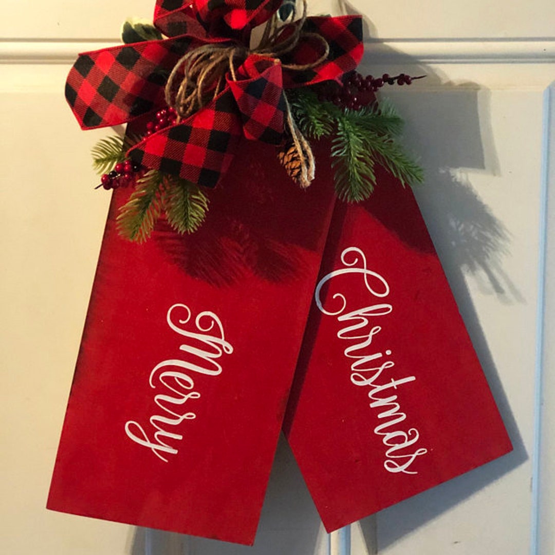 Merry Christmas Tag Stencils, Christmas Door Tags, Paint Merry ...