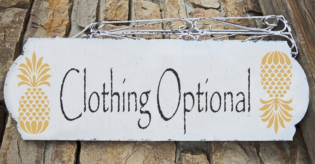 Clothing Optional Stencil Create Beach Signs Clothing Optional Nudist ...