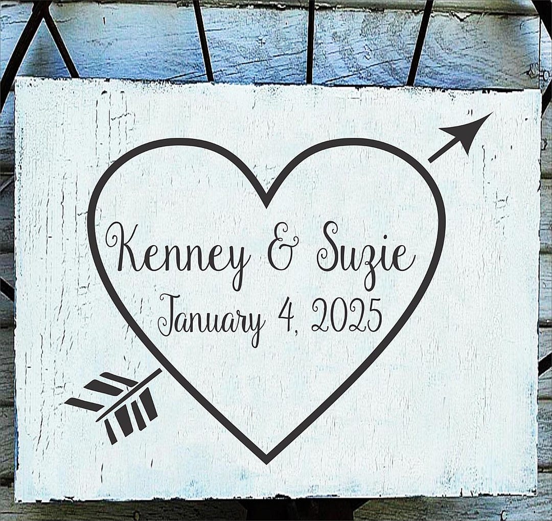 Custom Heart Sign Stencil - Name Heart Stencil - Wedding Decor - Paint ...