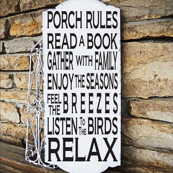 Porch Rules Sign - Etsy