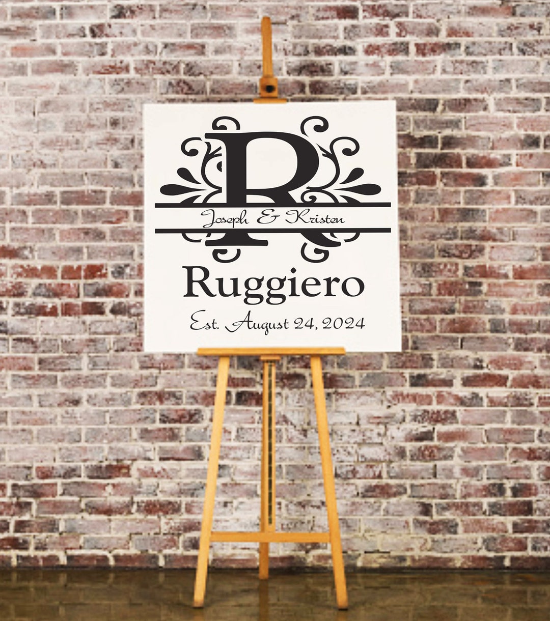 Custom Monogram Sign Stencil - Split Letter - Monogram Stencil - Custom ...