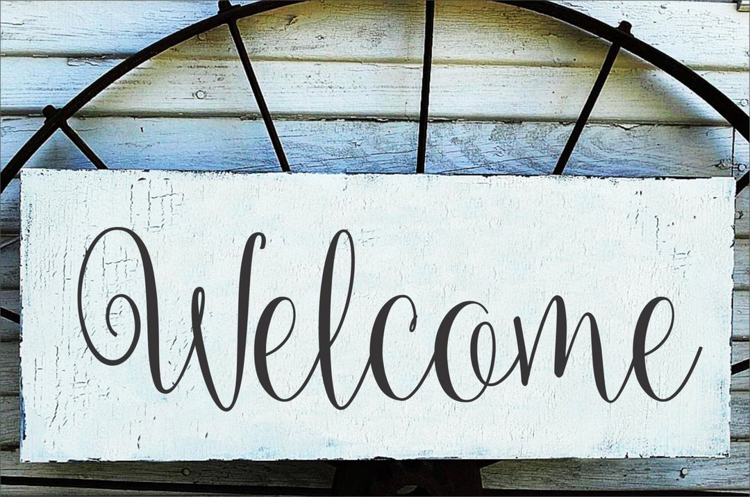 Welcome Stencil - Welcome - Create Welcome Signs, Farmhouse Decor ...
