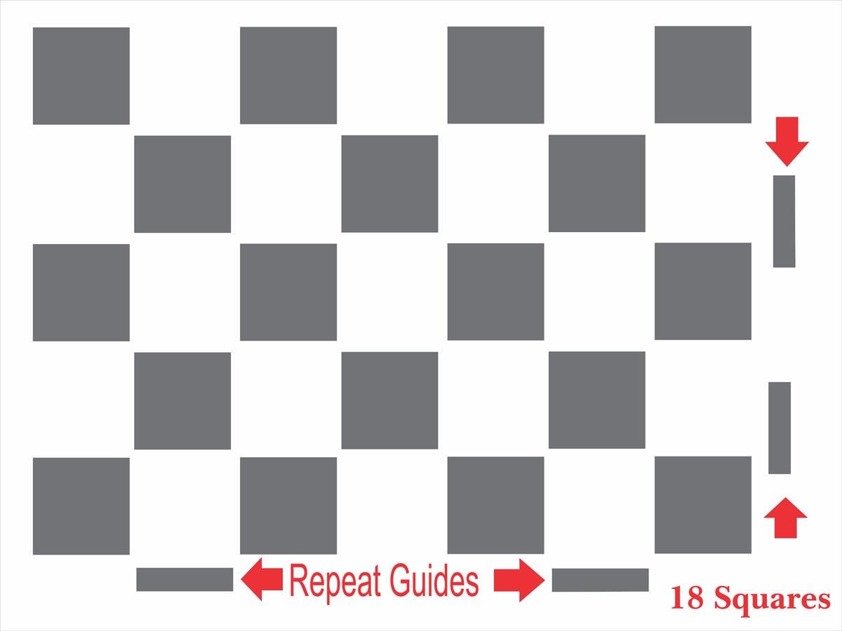 Checkerboard Wall Stencil - Tile Stencil - DIY Floor Painting - Checker ...