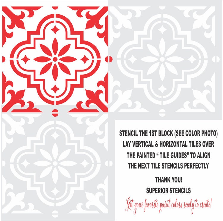 Secret Garden Tile Stencil Reusable Stencil 15 Sizes - Etsy Canada