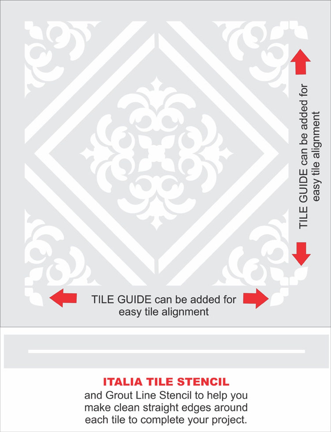 Italia Tile Stencil Reusable Stencil 14 Sizes Available - Etsy
