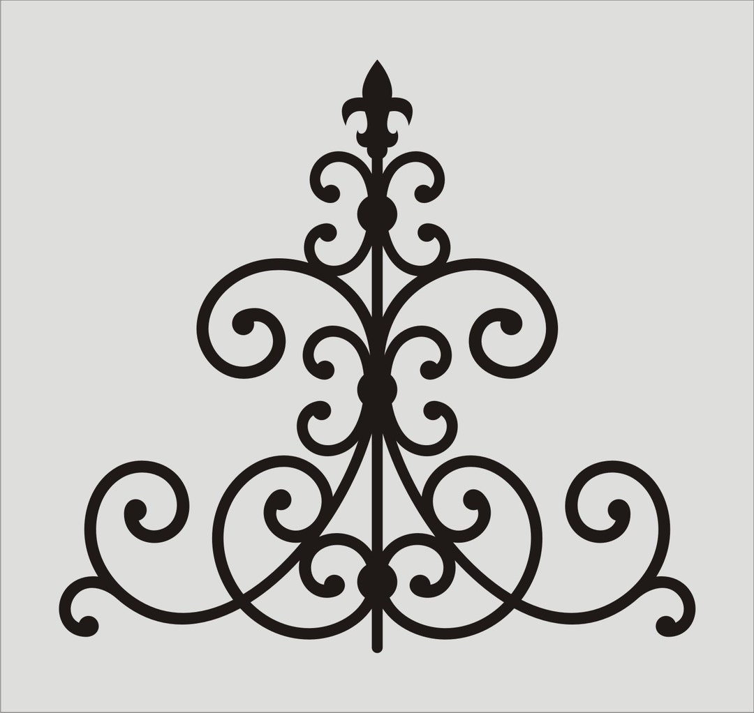 Flourish Iron Stencil - Iron Scroll - Wall Stencil - Wall Stencil ...