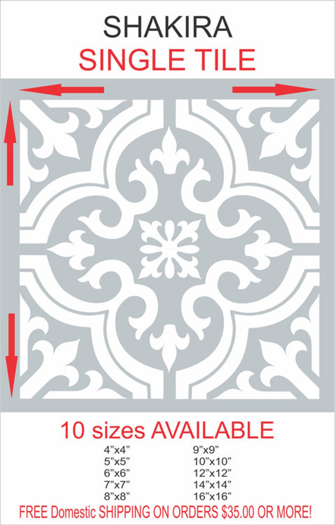 SHAKIRA Tile Stencil | Tile Stencil for Painting Floors, Backsplashes ...